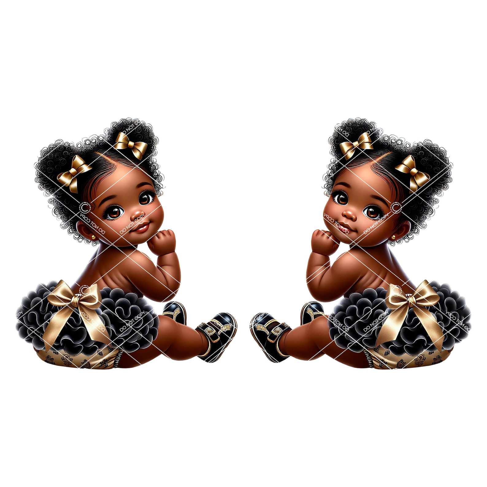 African American Baby Art, Black Baby PNG, Afro Clipart, Digital ...