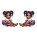 African American Baby Girl Clipart, Purple Tutu, Afro Puffs (digital ...