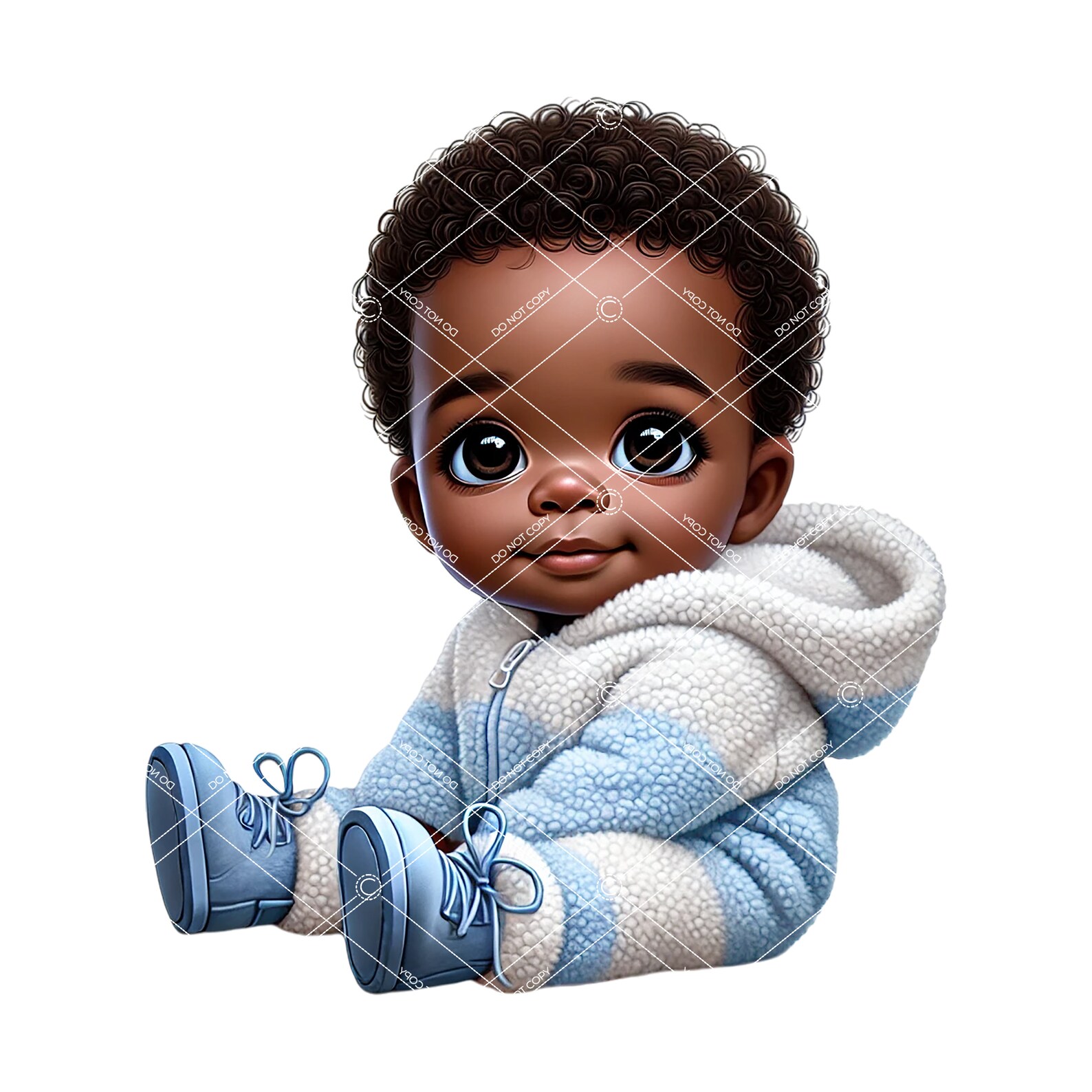 Afro Baby Boy Clipart,afro Baby Boy Winter Wonderland Clipart,african ...