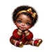Afro Baby Girl Christmas Clipart: Red & Gold (digital Download) - Etsy