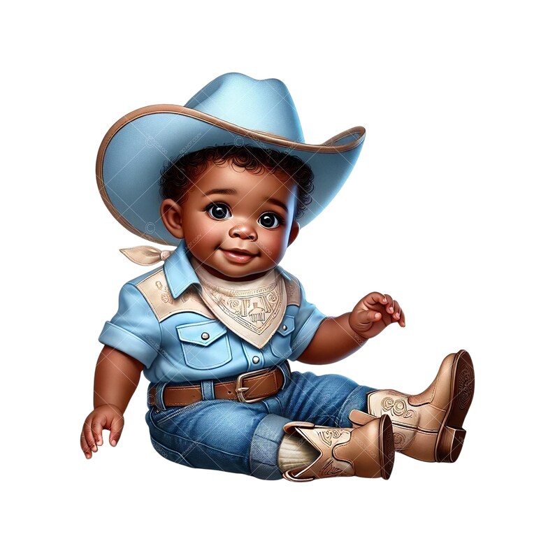 Afro Baby Cowboy Clipart: Western Nursery Art (digital Download) - Etsy