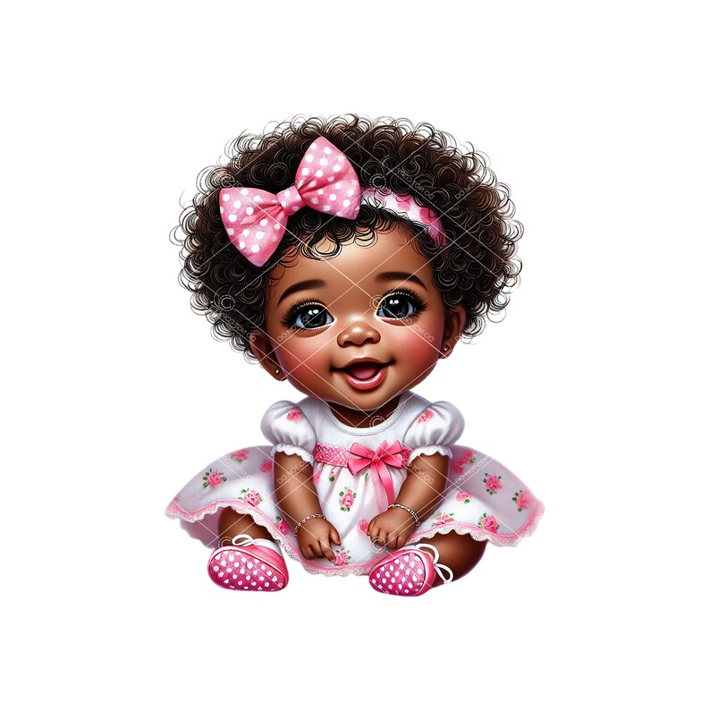 Afro Baby Girl Clipart,baby Girl Clipart,black Baby Girl Clipart ...