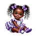 Purple Afro Baby Girl Clipart,pigtail Baby Girl Clipart,afro Baby Girl ...