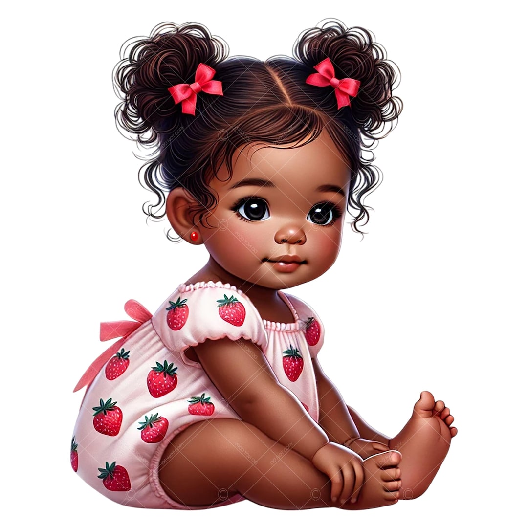 Adorable Strawberry Baby Clipart, Pink Strawberry Baby Shower Clipart ...