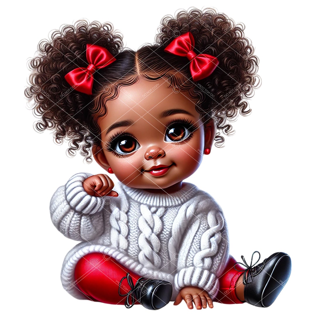 Afro Puff Baby Girl,afro Puff Baby Girl Clipart,afro Baby Girl Clipart ...