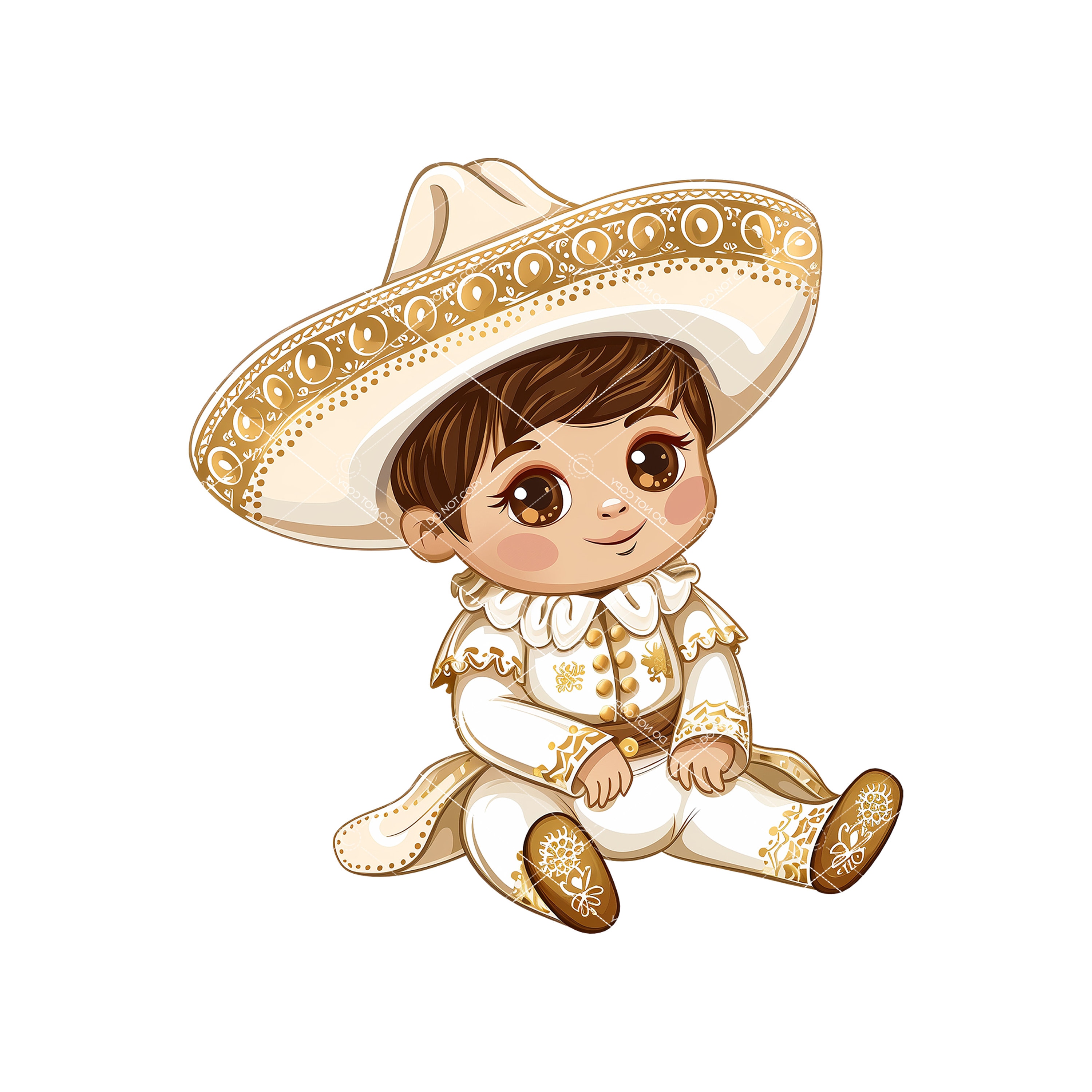 White & Gold Charro Baby Clipart: 4 PNG Designs (digital Download) - Etsy