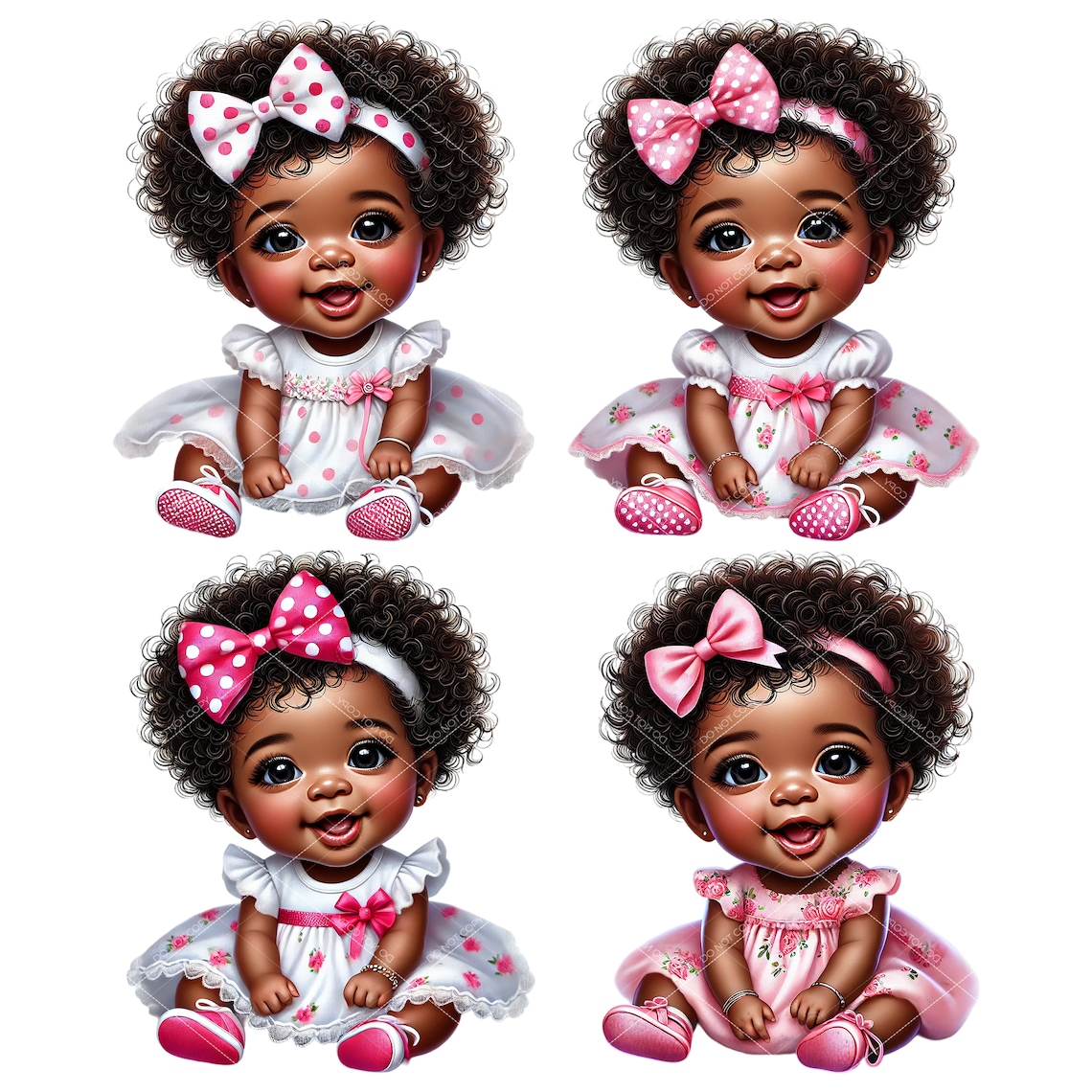 Afro Baby Girl Clipart,baby Girl Clipart,black Baby Girl Clipart ...