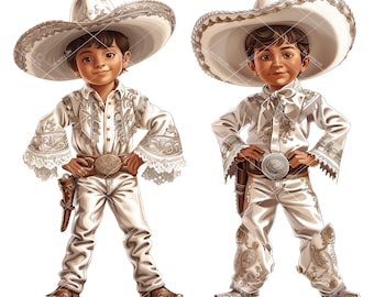 Charrito Charro Boy Toddler Clipart SVG Layered File Download - Etsy