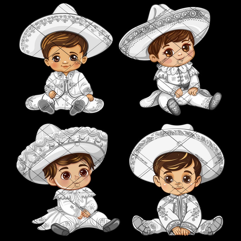 Baby Charitto Clipart, Silver Charro Clipart, Silver Charrito, Charro ...