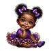 African American Baby Girl Clipart: Purple Tutu, Gold Trim (instant ...