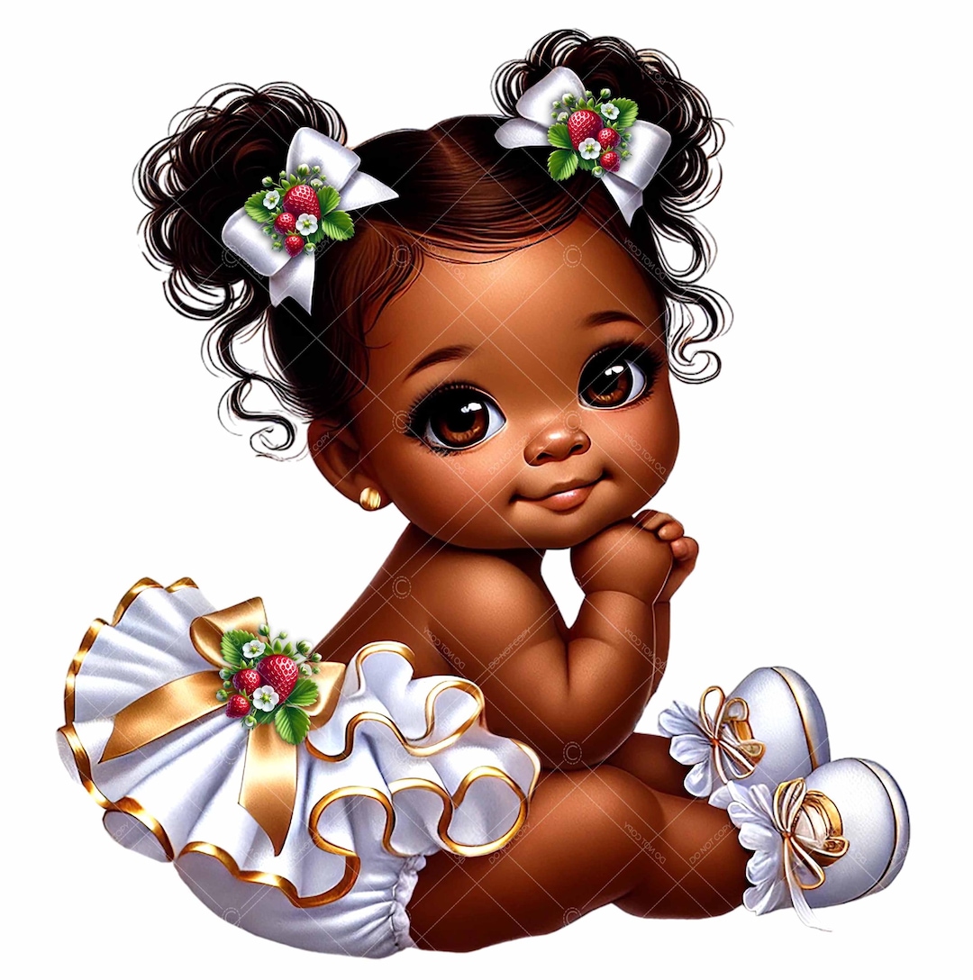 Strawberry Afro Baby Girl Clipart, Strawberry Baby Girl Clipart ...