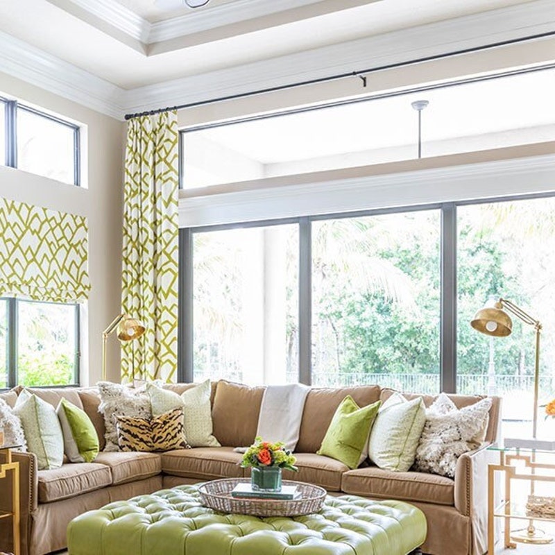 Chartreuse Curtains - Etsy