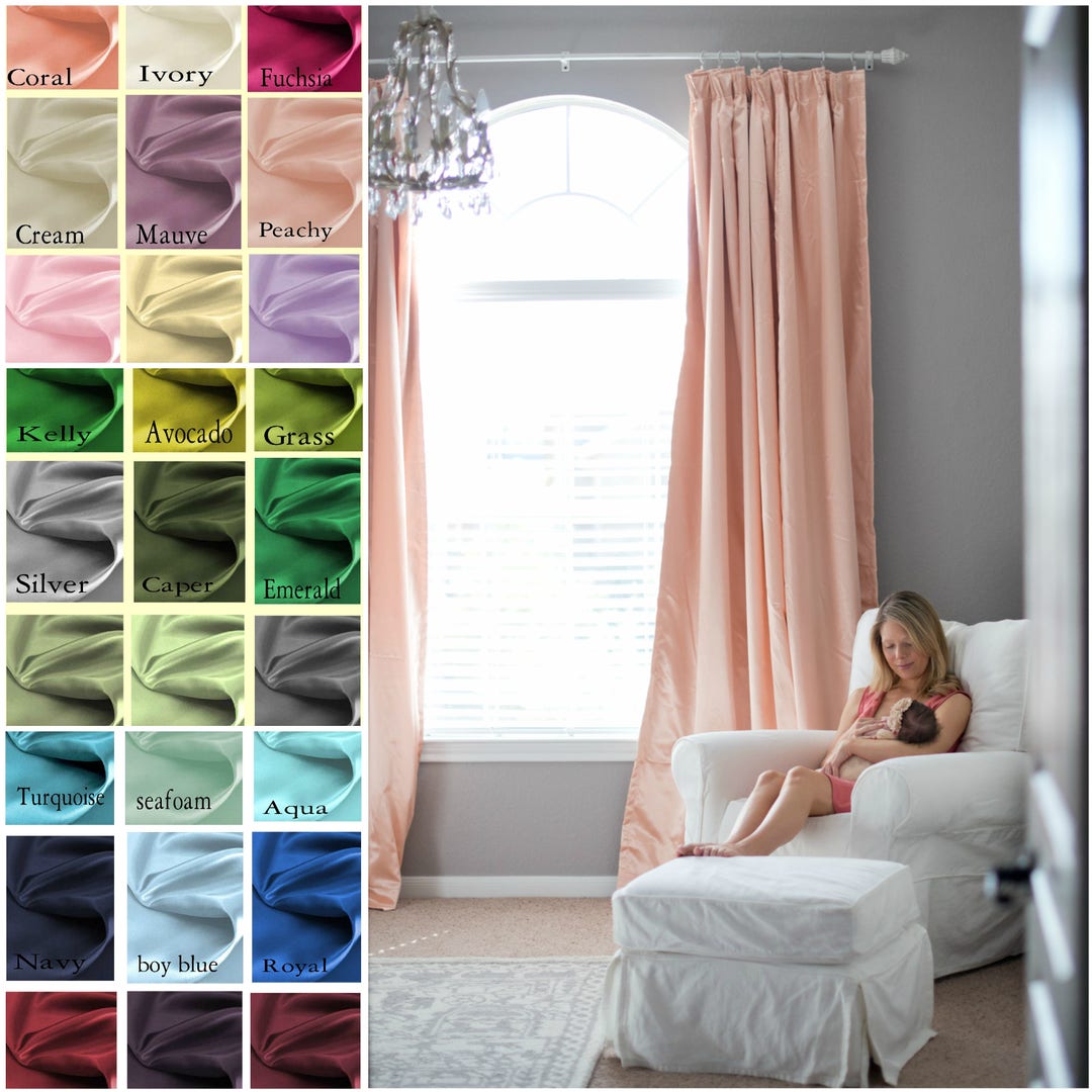 Princess Satin Drapes Blackout Lined You Pick the Color - Etsy