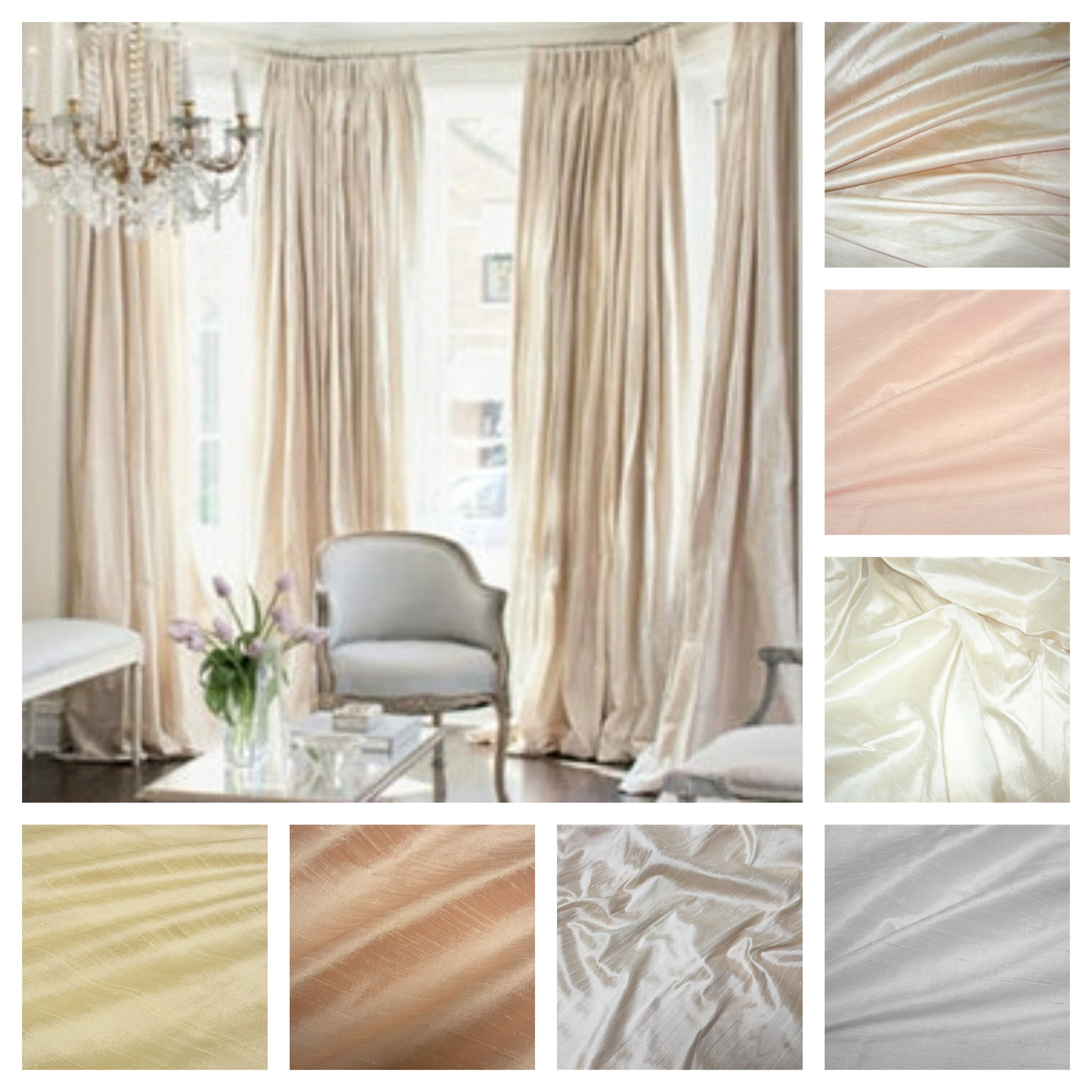 Silk Dupioni Drape with Thermal Lining - You pick the color and style