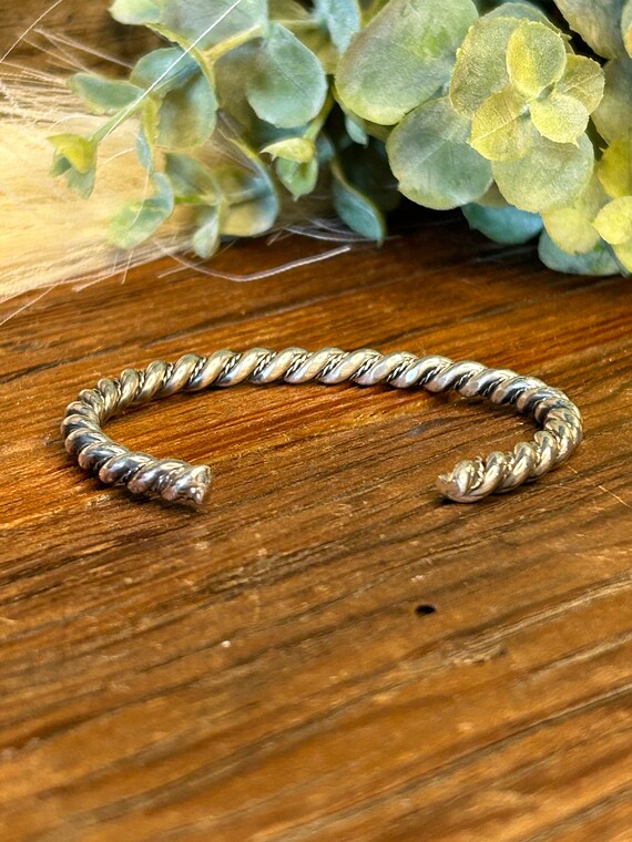 Native American Navajo Sterling Silver Rope Bracelet … - Gem