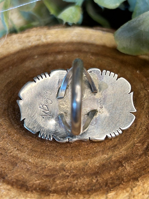 Native American Navajo Sterling Silver Genuine Turquo… - Gem