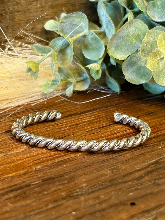 Native American Navajo Sterling Silver Rope Bracelet … - Gem
