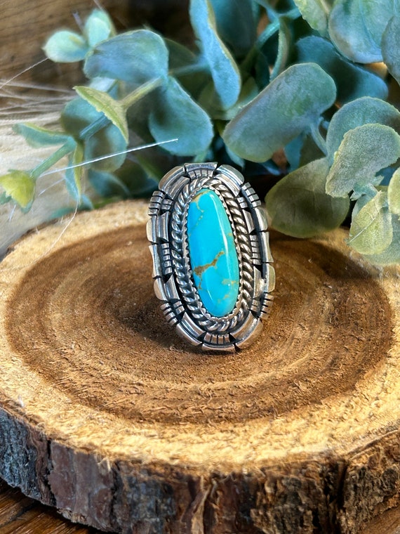 Native American Navajo Sterling Silver Genuine Turquo… - Gem