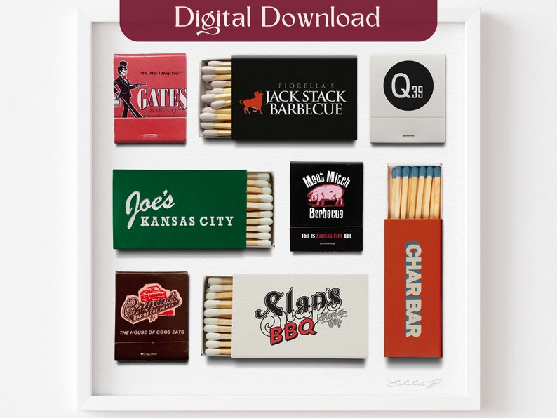 Kansas City BBQ Matchbox Fine Art Print, KC Matches, Vintage Kc ...