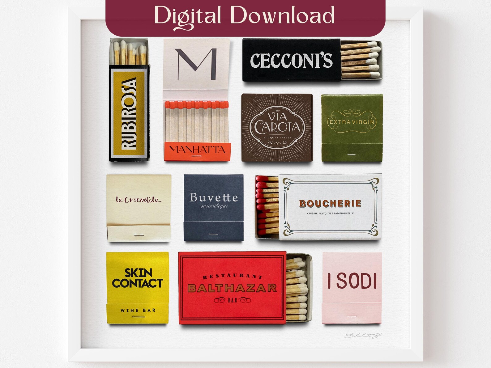 NYC Matchbox Print, New York City Matches, Trendy NYC Restaurant ...