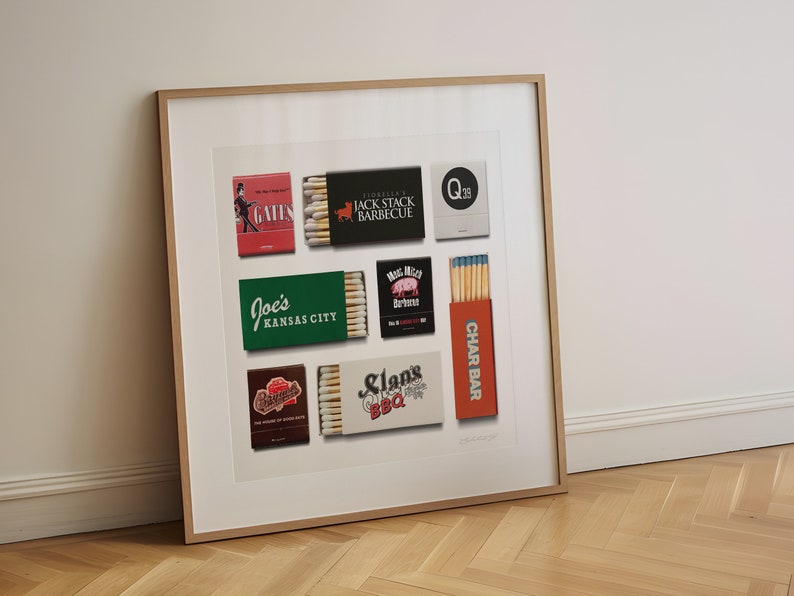 Kansas City BBQ Matchbox Fine Art Print, KC Matches, Vintage Kc ...