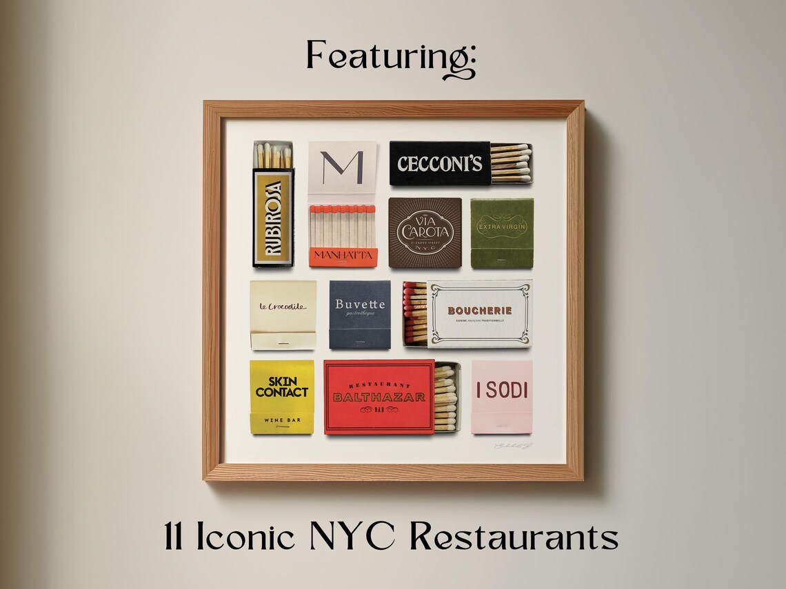 NYC Matchbox Print, New York City Matches, Trendy NYC Restaurant ...