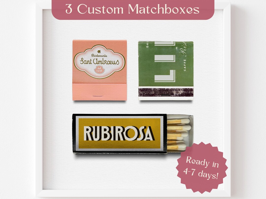 CUSTOM Matchbox Print, 3 Fully Customized Matchbooks, Unique Thoughtful ...