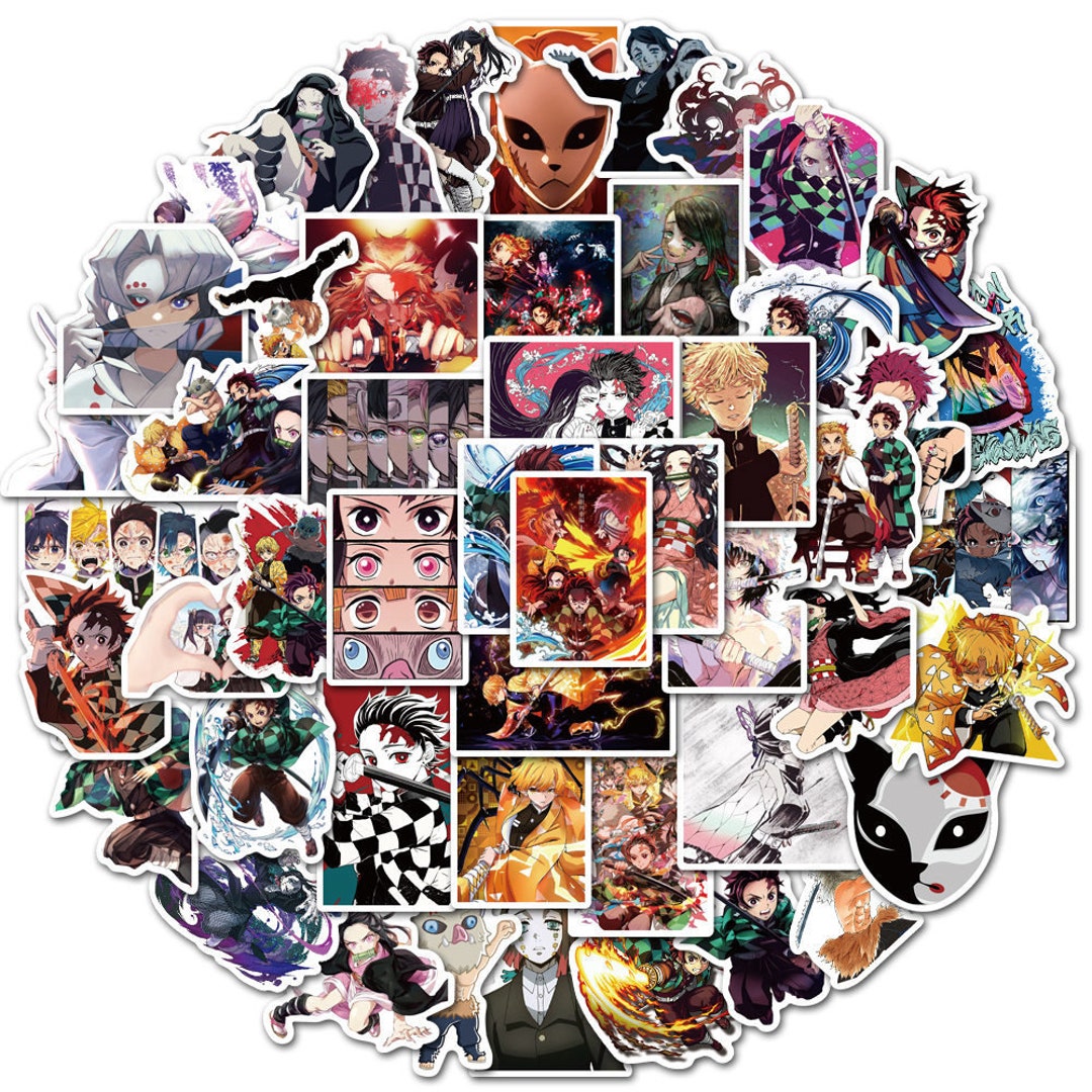 50 Demon Slayer: Kimetsu No Yaiba Sticker Pack/anime Stickers - Etsy