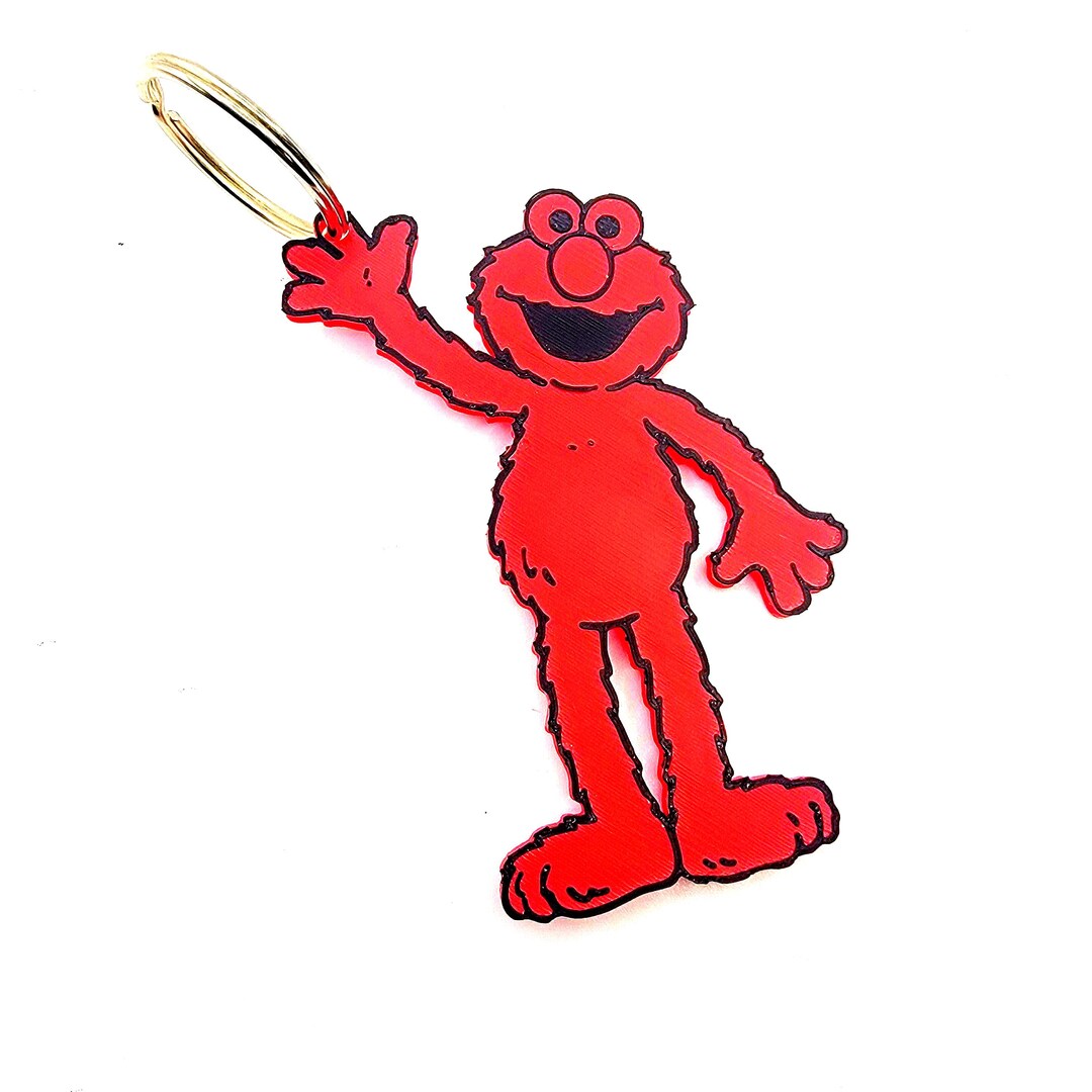 Elmo Keychain | Cute Cartoon Key Ring | Sesame Street Gift | Fun Bag ...