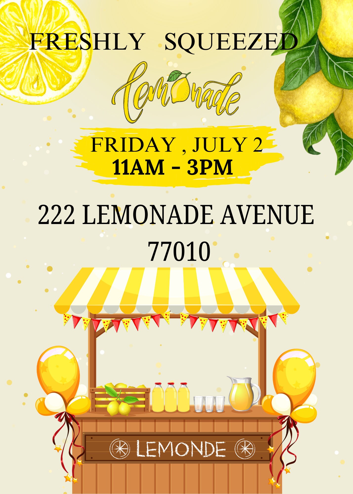 Lemonade Stand Plan Party Invitation: Refreshing Summer Flavors and Fun ...