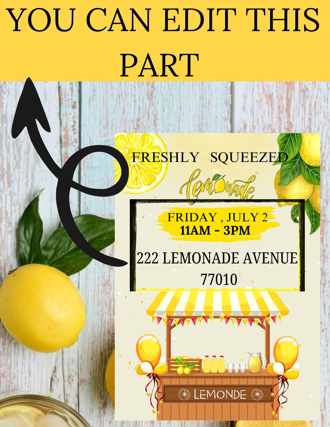 Lemonade Stand Plan Party Invitation: Refreshing Summer Flavors and Fun ...