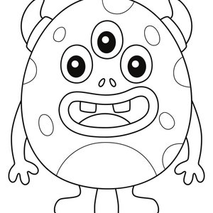 Fun and Adorable Happy Monsters Digital Coloring Book - Printable PDF ...