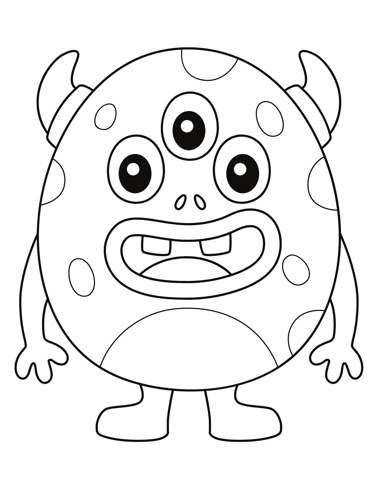 Fun and Adorable Happy Monsters Digital Coloring Book - Printable PDF ...
