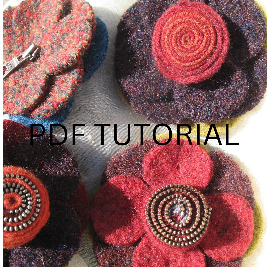 Pattern - Sew a Felt Flower Pin -plus Variations! Sewing Instructions ...