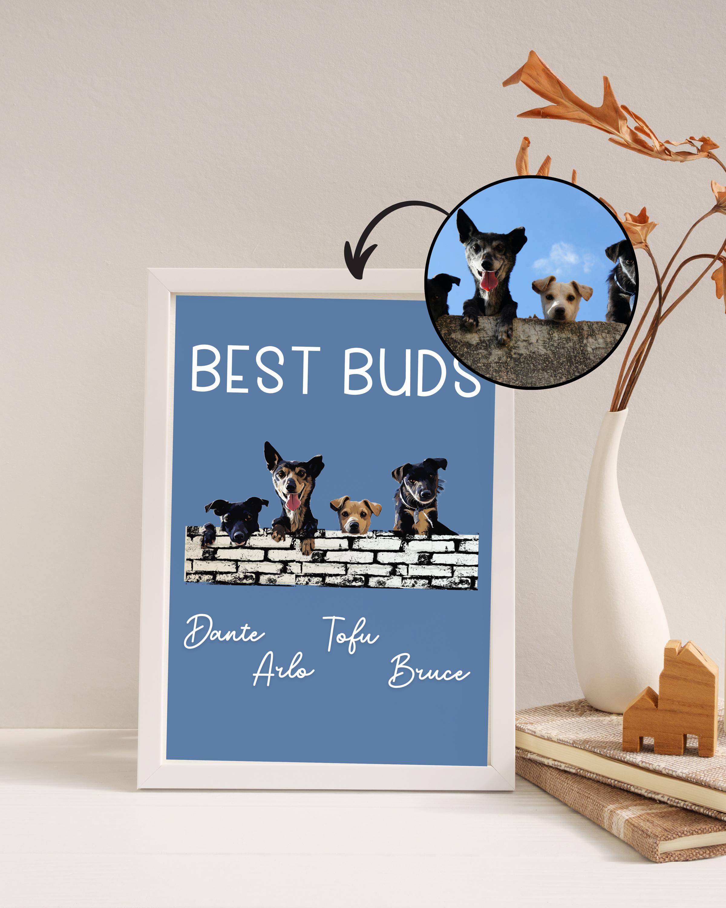 Personalized Pet Gift for Dog Lover Custom Dog Portrait for Dog Best ...
