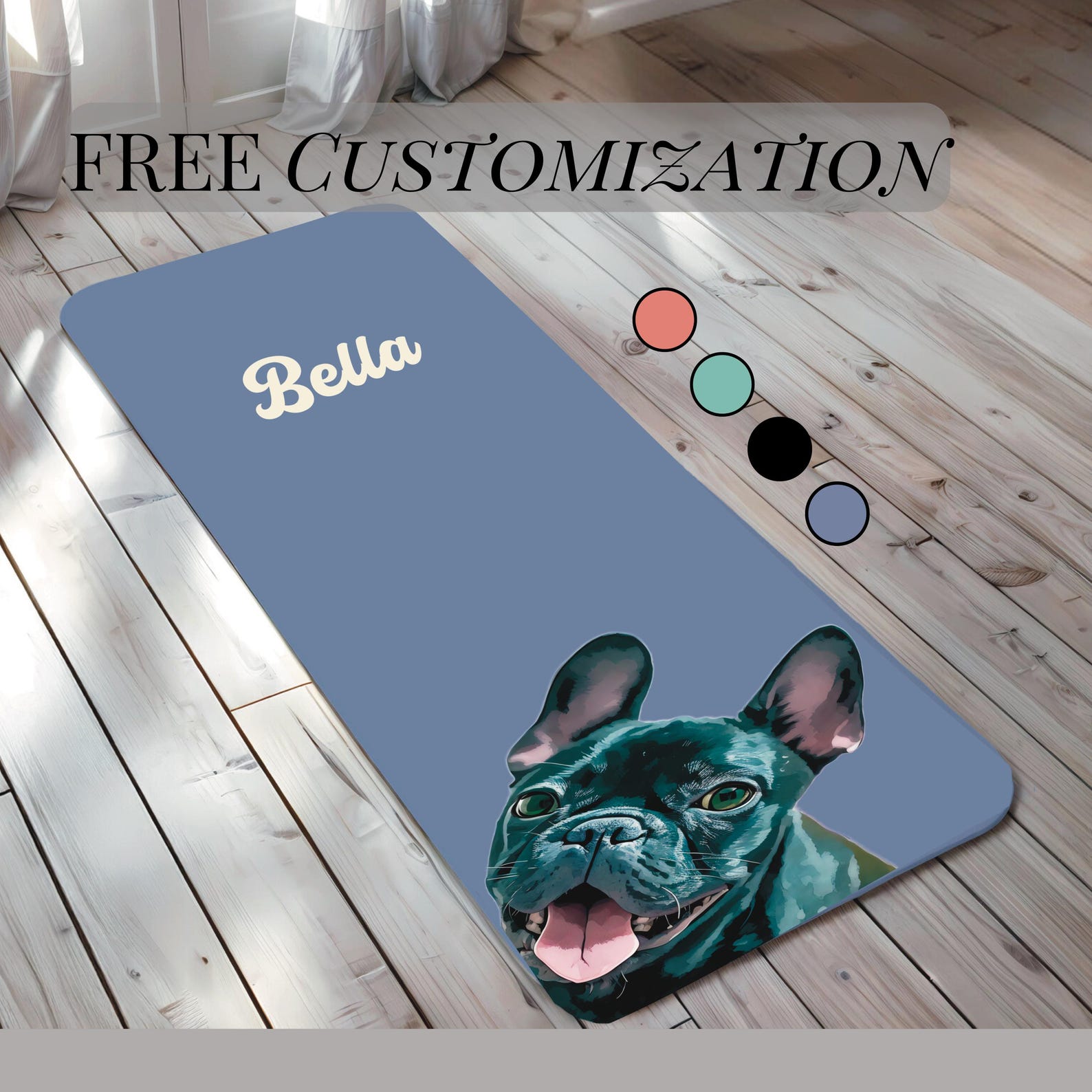 Custom Dog Yoga Mat French Bulldog Gift for Women Dog Yoga Gift Yoga ...