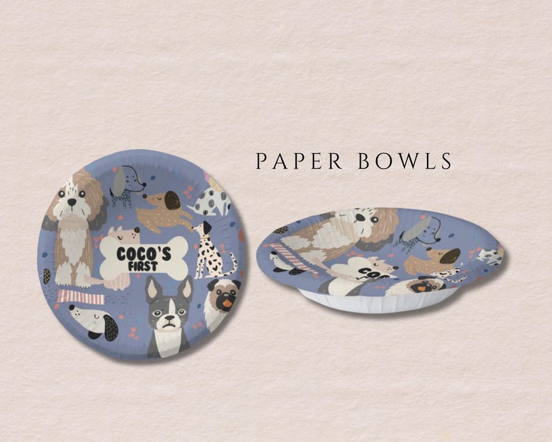 Custom Dog Name Party Square Plate Puppy Gotcha Day Party Plate Dog ...