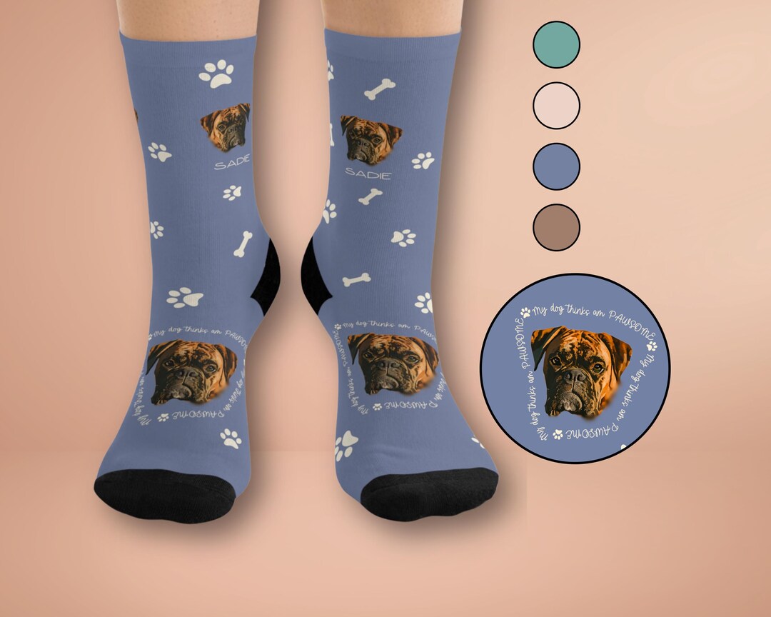 Personalized Pet Sock Dog Face Sock Dog Dad Gift Pet Parent Gift Dog ...
