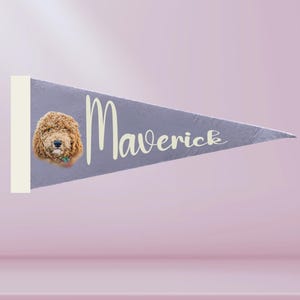 Custom Dog Pennant Personalized Pet Portrait Dog Lover Gift Wall ...