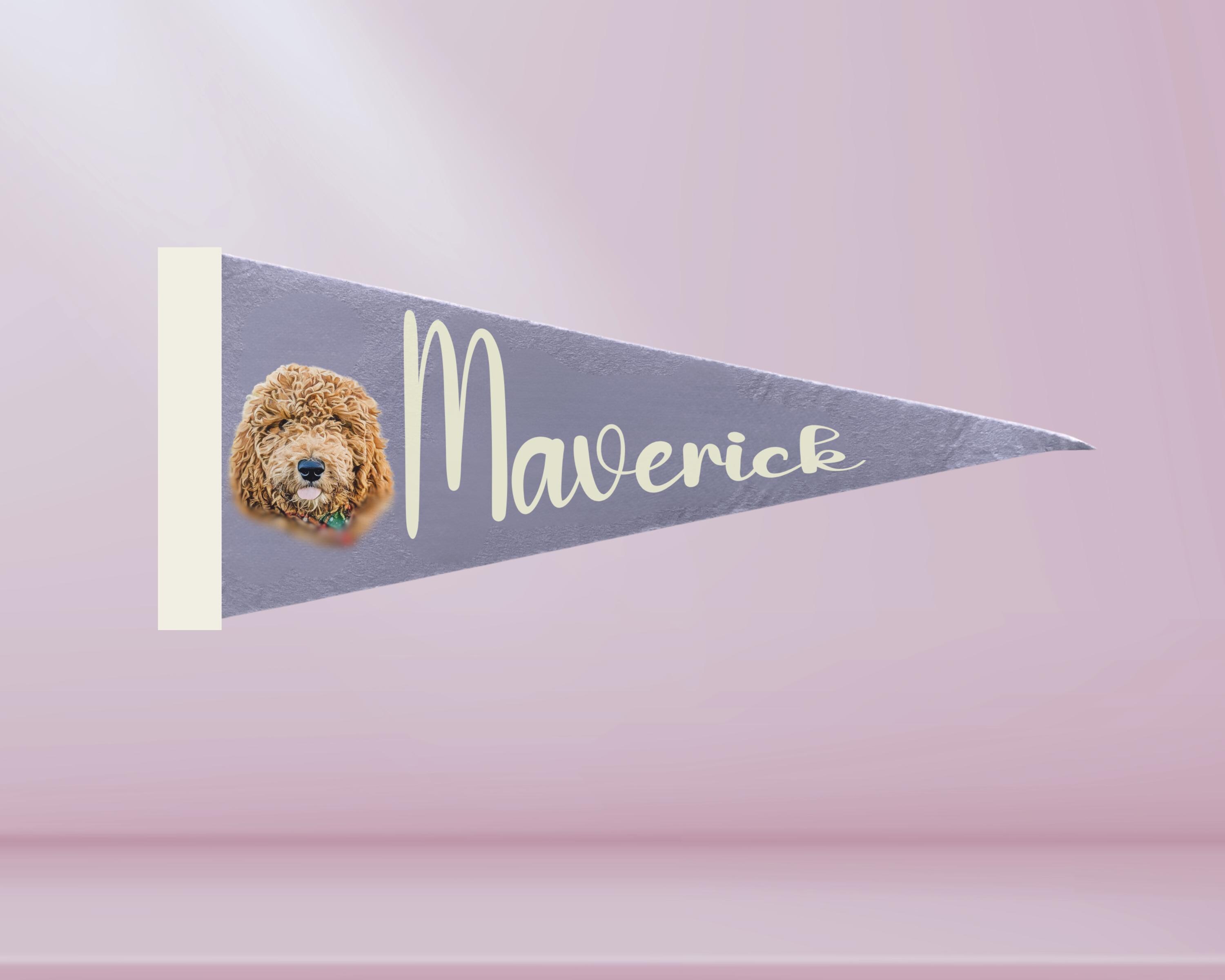 Custom Dog Pennant Personalized Pet Portrait Dog Lover Gift Wall ...