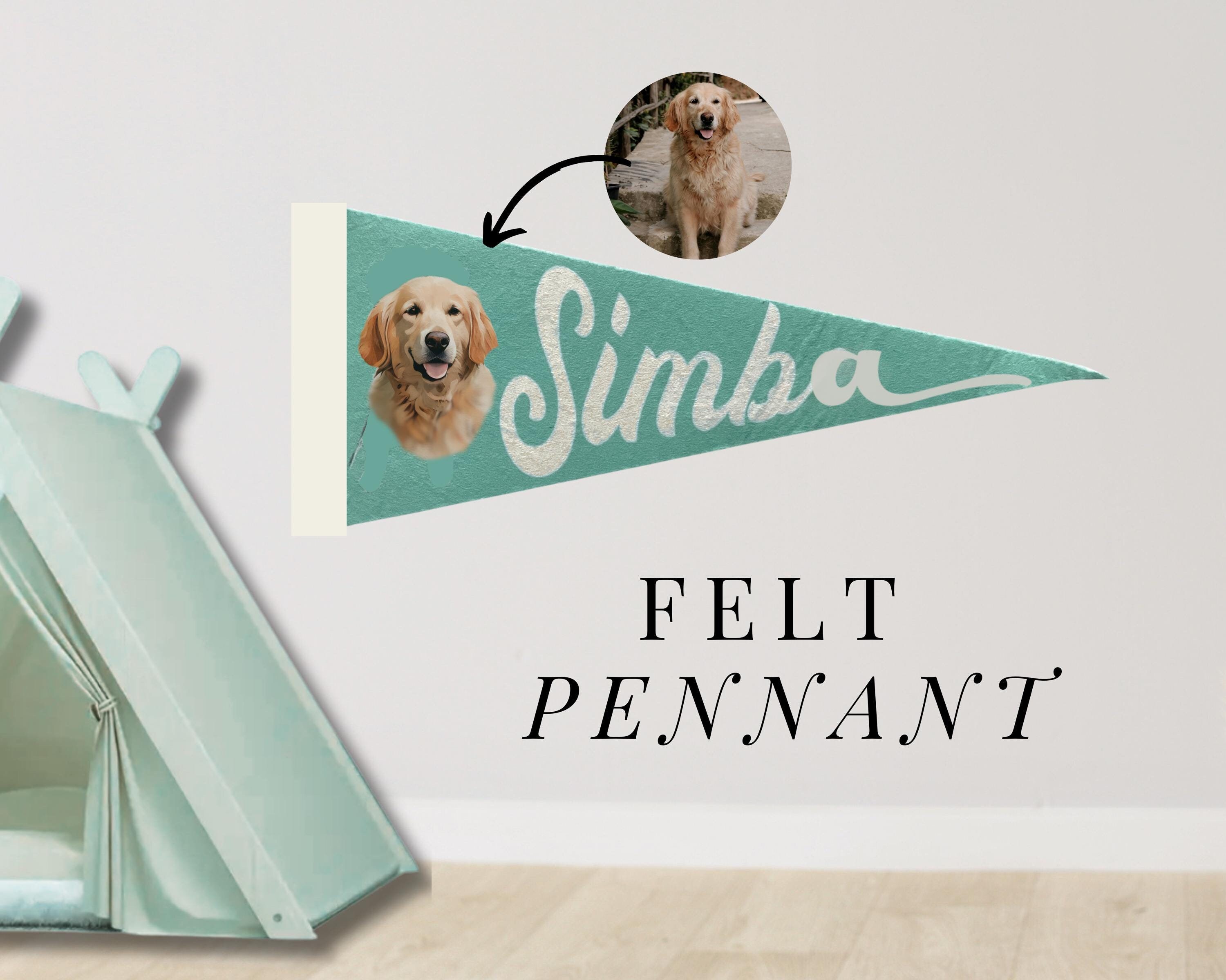 Custom Dog Pennant Personalized Pet Portrait Dog Lover Gift Wall ...