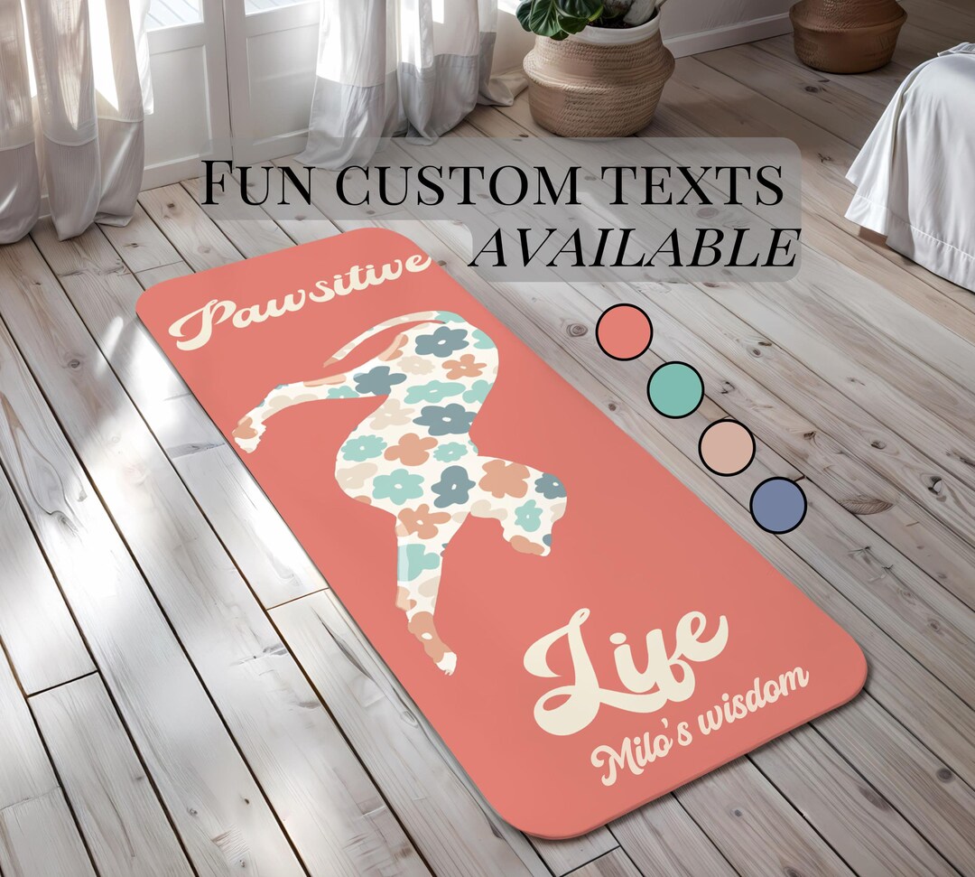 Custom Yoga Mat Downward Dog Yoga Pose for Dog Mom Gift Dog Yoga Mat ...