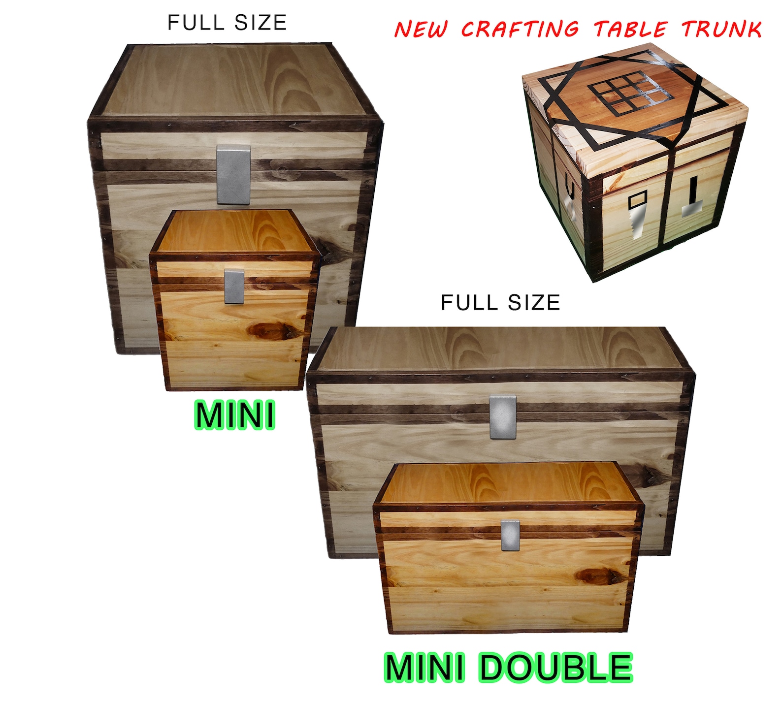 New Mini Mine-craft Inspired Trunks - Solid Wood Furniture - Etsy