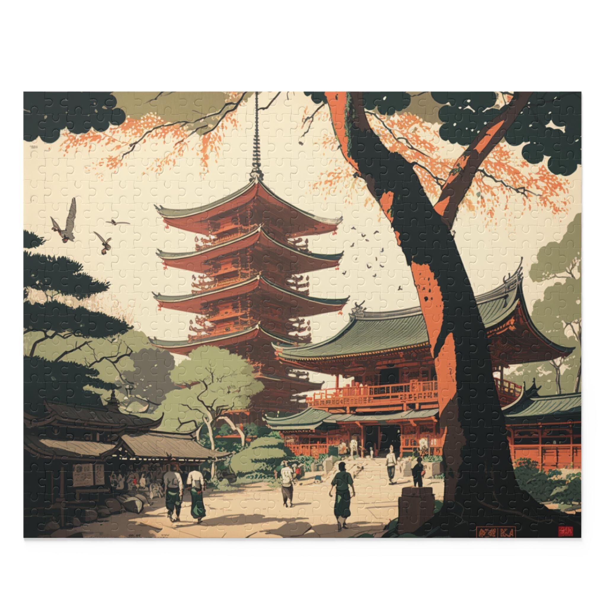 Traditional Japanese Temple Puzzle Jigsaw Puzzle, Kids & Adults Gifts ...
