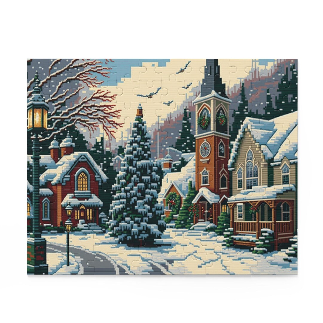 Christmas Winter Village Jigsaw Puzzle120, 252, 500-pieces - Etsy