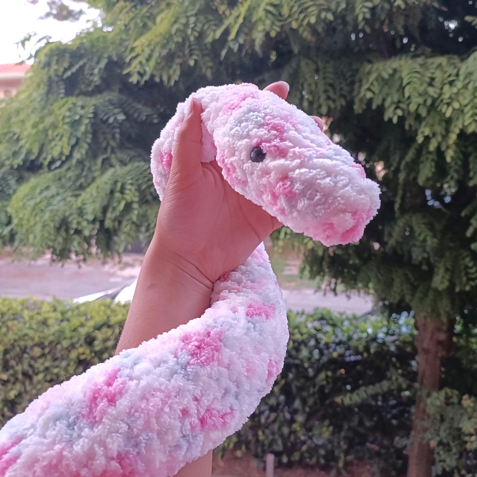 Chenille Crochet Snake Plushie - Etsy