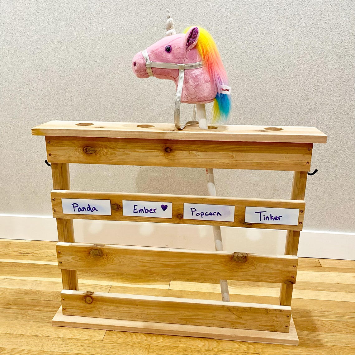 4-stall Wooden Hobby Horse Stable Barn | Handmade Equestrian Decor ...