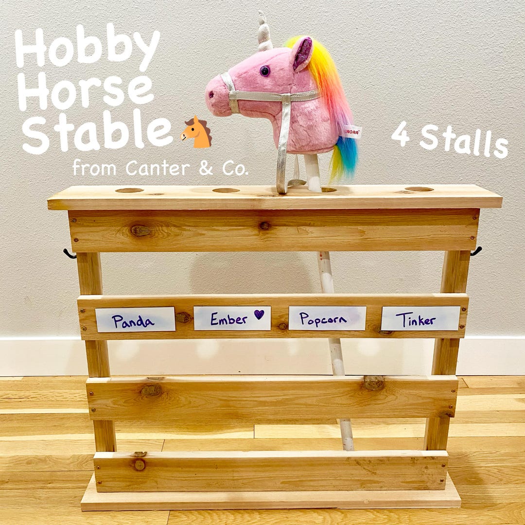 4-stall Wooden Hobby Horse Stable Barn | Handmade Equestrian Decor ...