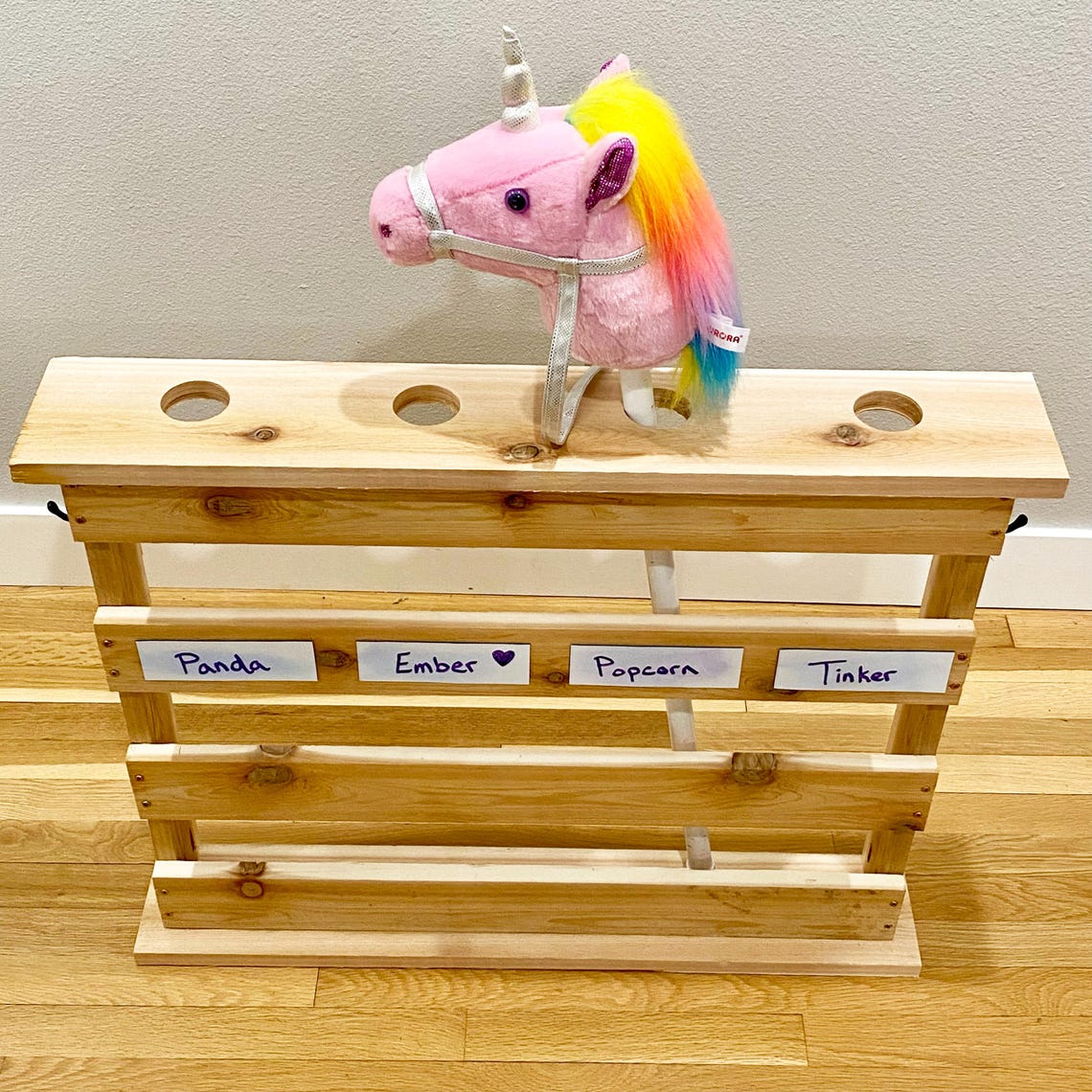 4-stall Wooden Hobby Horse Stable Barn | Handmade Equestrian Decor ...
