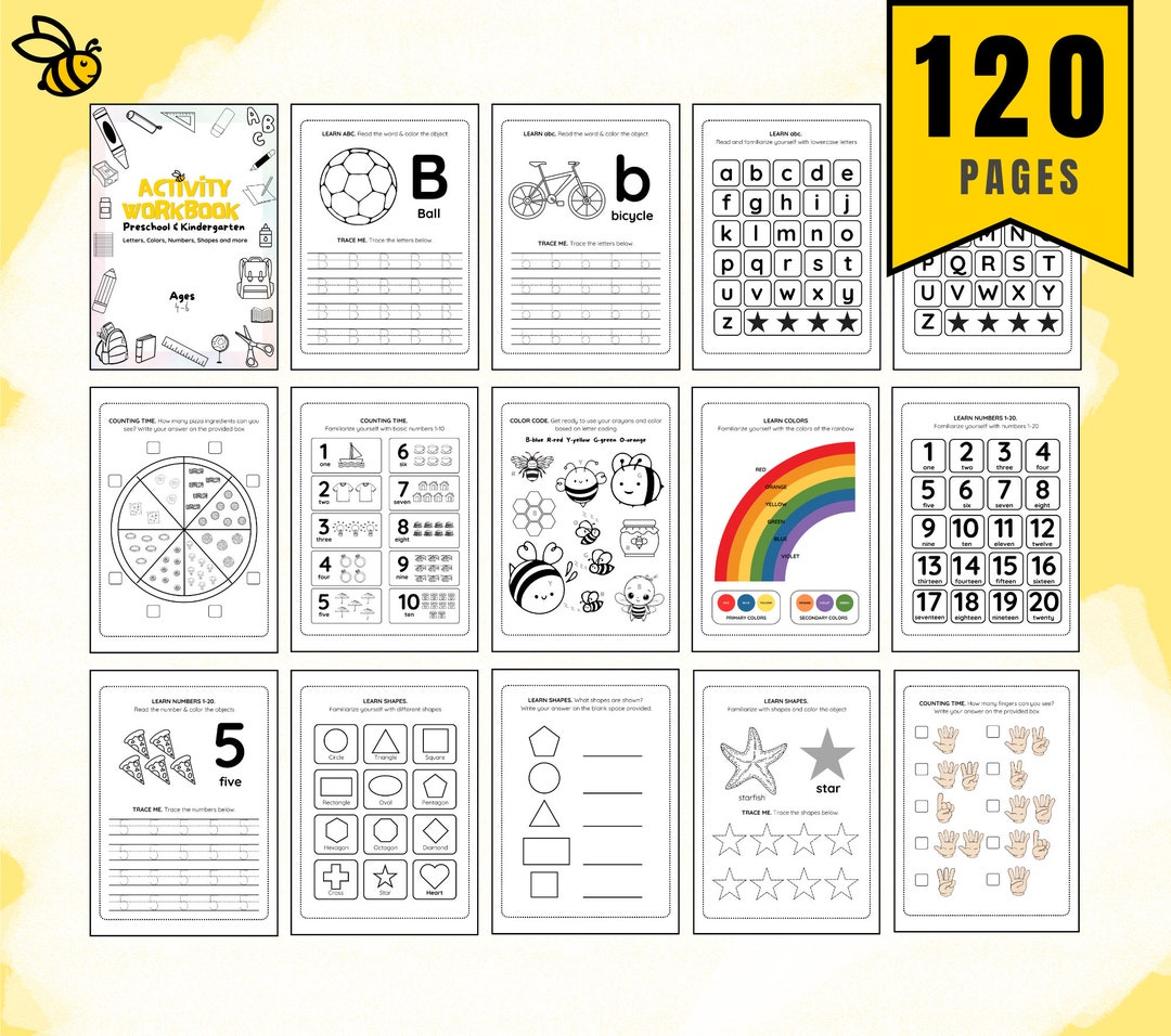 Printable Activity Worksheets for Preschool Kindergarten Learning ...